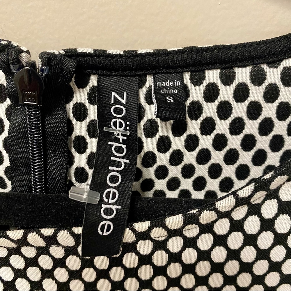 Zoe + Phoebe Black & White Polka Dot Dress Sz S Euc - Gem